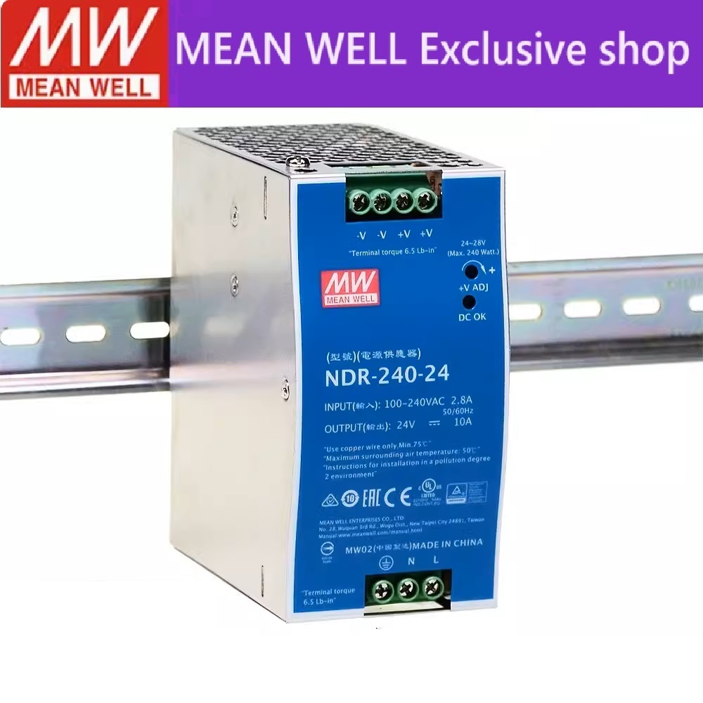 MEAN WELL NDR-240 NDR-240-24 NDR-240-48 240 Single Output Industrial ...