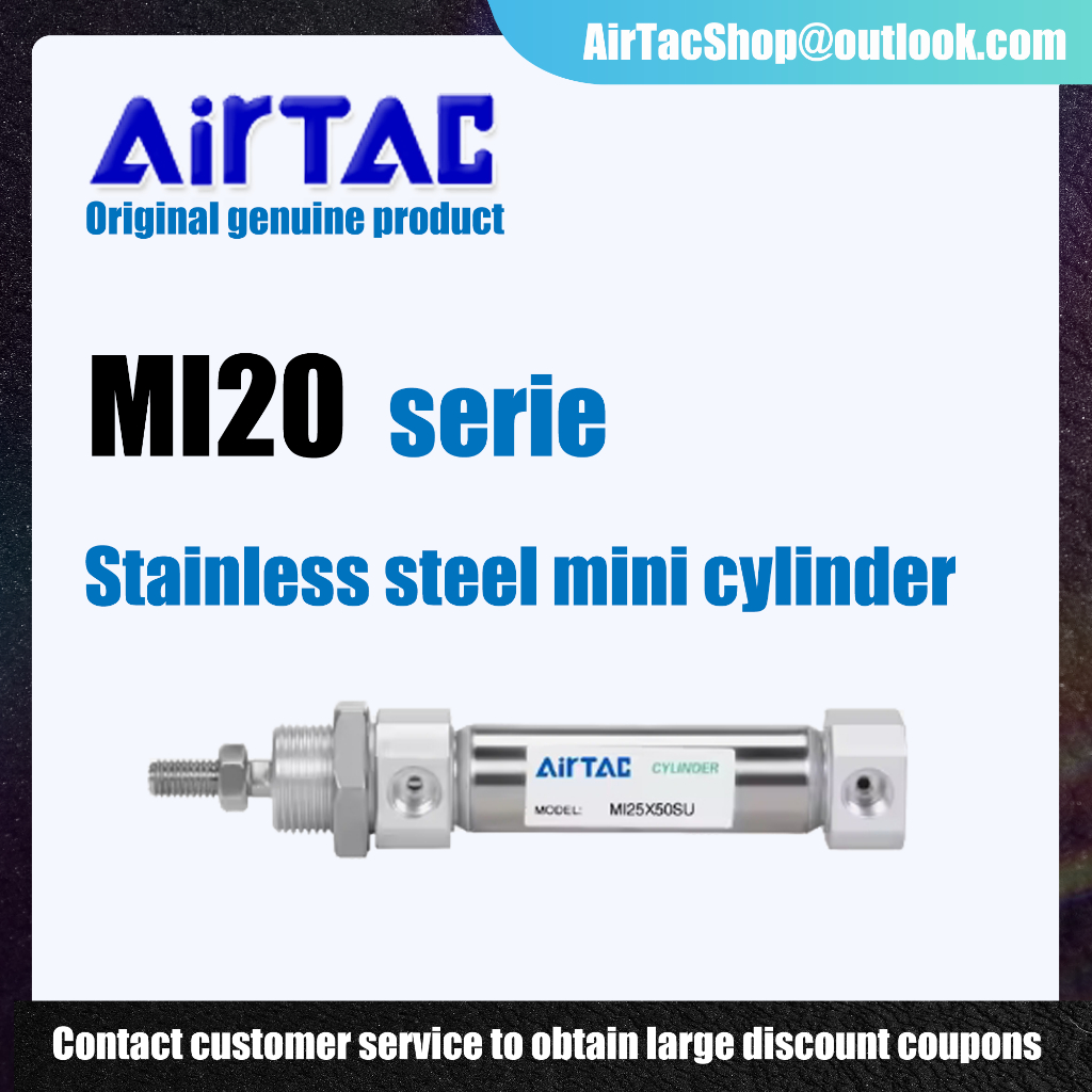 AIRTAC MI20*25 stainless steel MI Mini cylinder compact pneumatic air ...