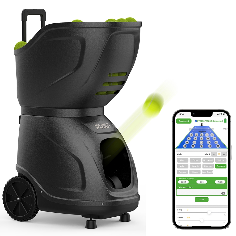 (Send 50 tennis balls) PUSUN PT-9001Pro Advanced Tennis Ball Machine ...