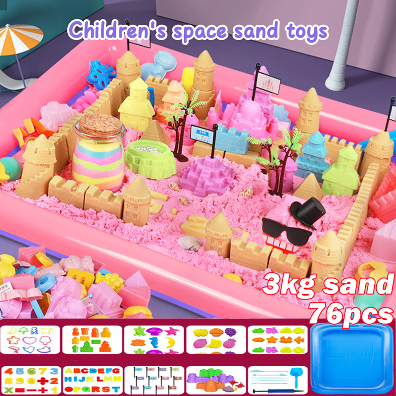 3kg Space Kinetic toy Sand Motion Sand Space Play Sand with 76 pcs ...