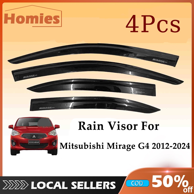 4Pcs Rain Visor For Mitsubishi Mirage G4 2012-2024 Door Visor Rain ...