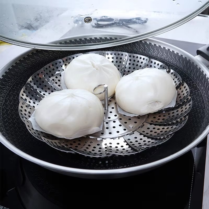 Kitchen Folding Dish Steam Food Steamer Fruit Food Basket Mesh ...