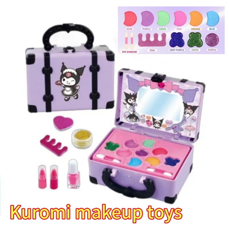 Kuromi Melody 17PCS Kids Makeup Toys Make Up Set Kit Washable Mini ...