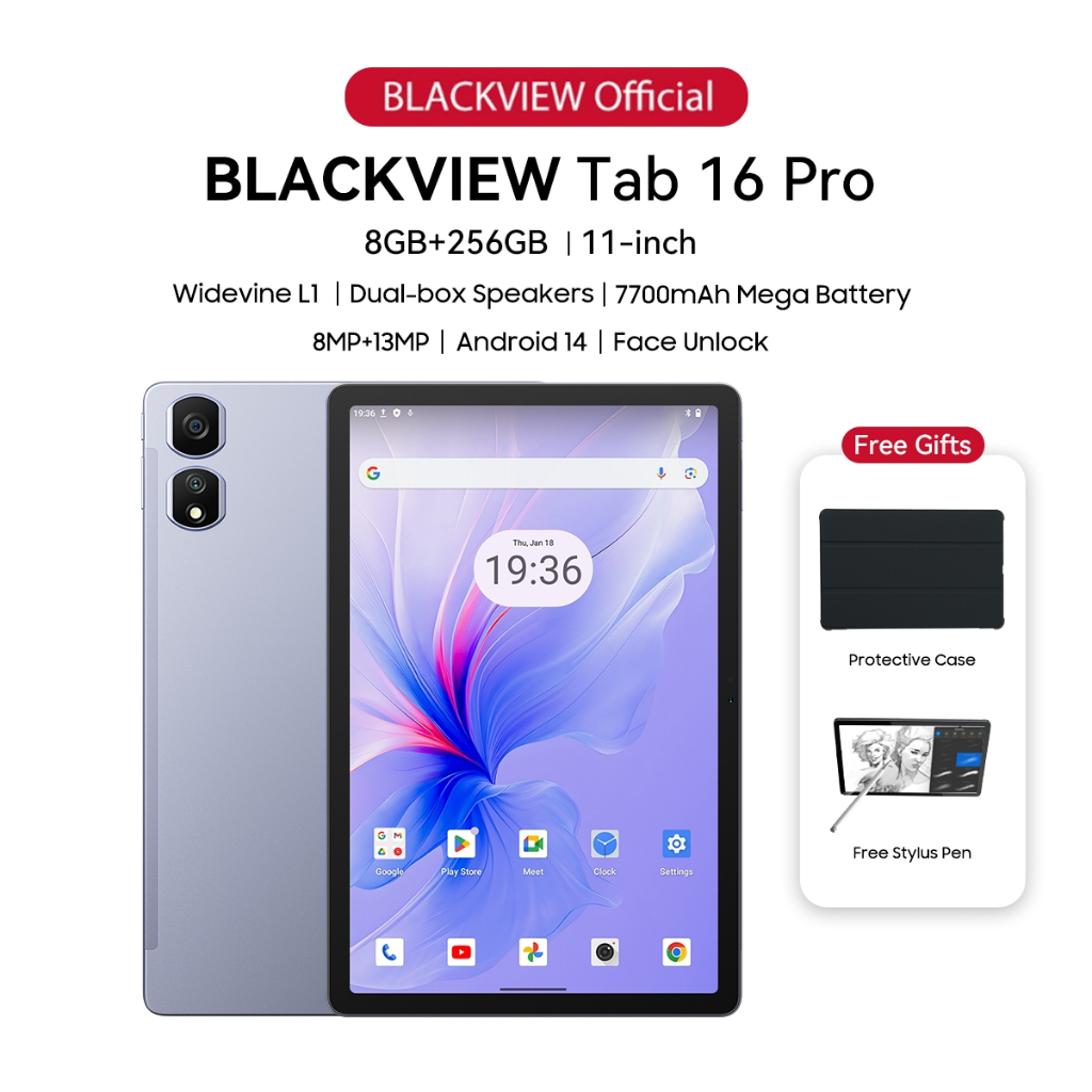Blackview Tab 16 Pro Tablet Android 14 (11'' / 8GB + 256GB)24GB RAM ...