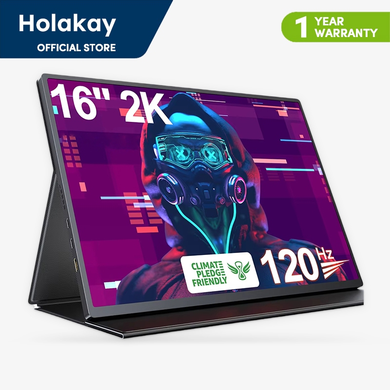 HOLAKAY 16 Inch 120Hz Portable Gaming Monitor 2K QHD Display With Mini ...