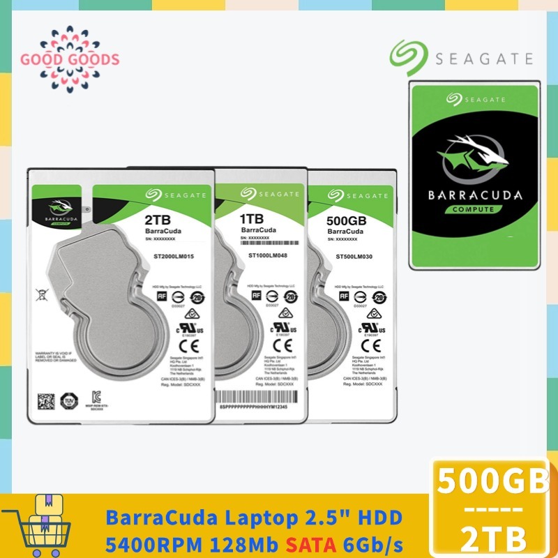 Seagate 500GB 1TB 2TB ST500LM030/ST1000LM048/ST2000LM015 BarraCuda 5400 RPM 128MB Cache SATA 6 ...