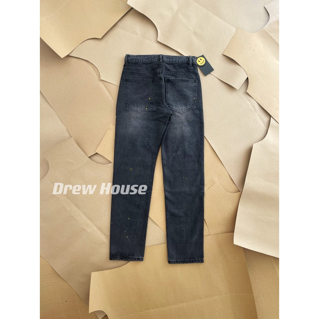 New Drew high street ripped washed ink splashed jeans | Shopee Philippines