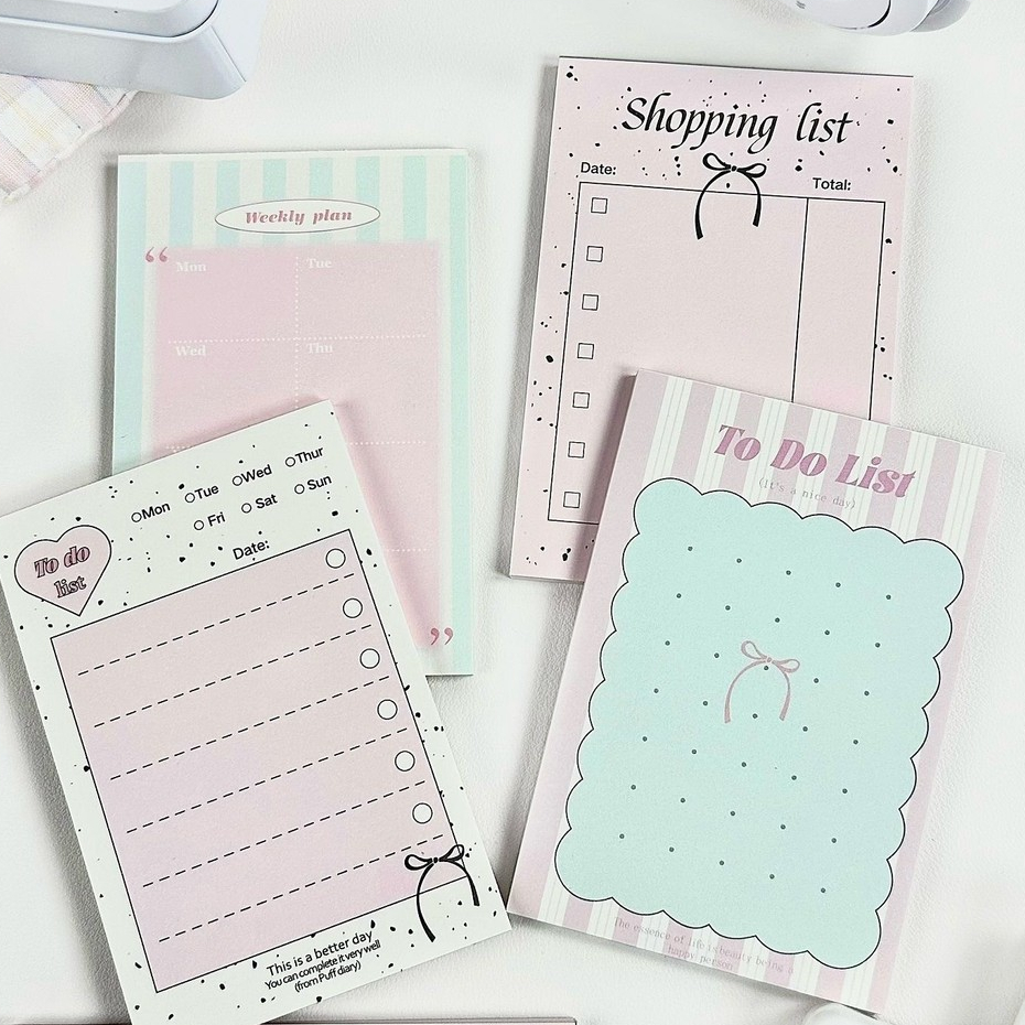 3 Notebooks Bow Note Paper Notebook Sticky Material Notebook Planner ...
