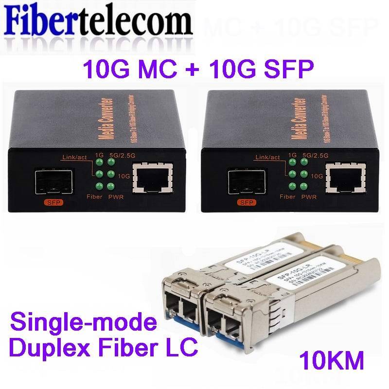 10G Enhanced SFP+ Media Converter 10GBase-T Ethernet Switch RJ45 to ...