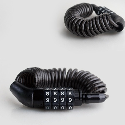 Steel Cable Helmet Combination Lock Bicycle Coil Lock 4-digit ...