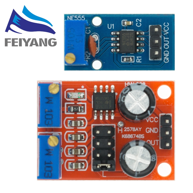 NE555 Pulse Frequency Duty Cycle Adjustable Module 10kHz -200kHz Square Wave Signal Generator ...
