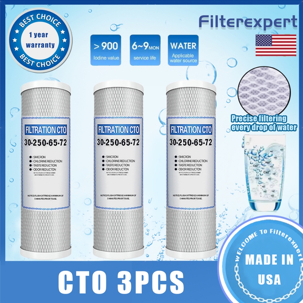 10" CTO Carbon Water Filter Cartridge High Quality Compression Nut ...