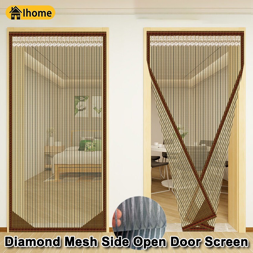 Mosquito Net Door Screen Anti-mosquito Bug Curtain Diamond Mesh Side ...