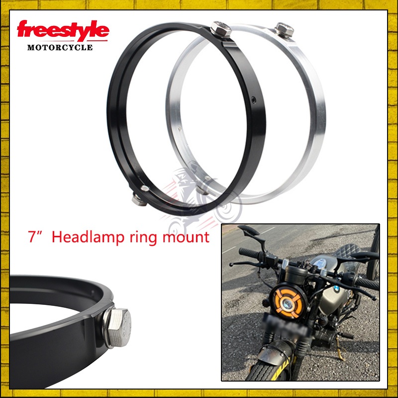 Motorbike 7" Headlight Headlamp Adapter Ring Headlight Mount LED ...