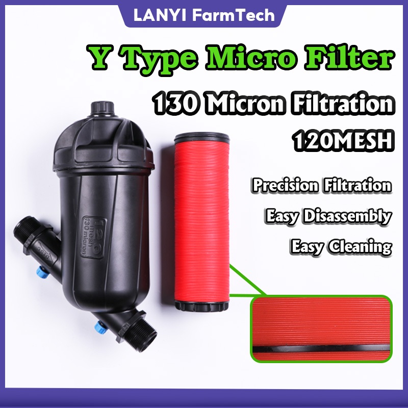 Y Type Micro Filter Drip Irrigation/Hydroponics Filter, 120 Mesh 130 ...