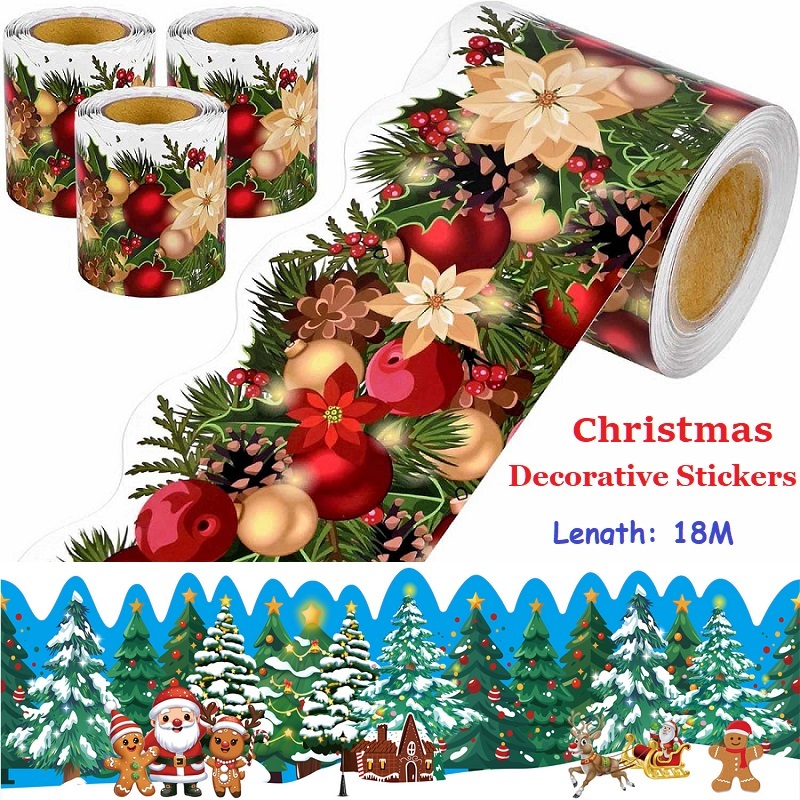 Christmas Theme Bulletin Board Trim Festive Announcement Border ...