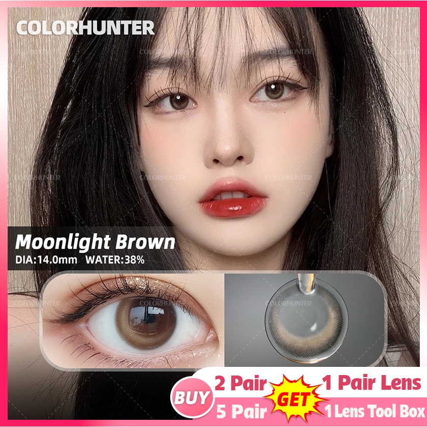 【Buy 2 Get 1 Gift 】Colorhunter 2 Pcs Contact Lens Moonlight Brown ...
