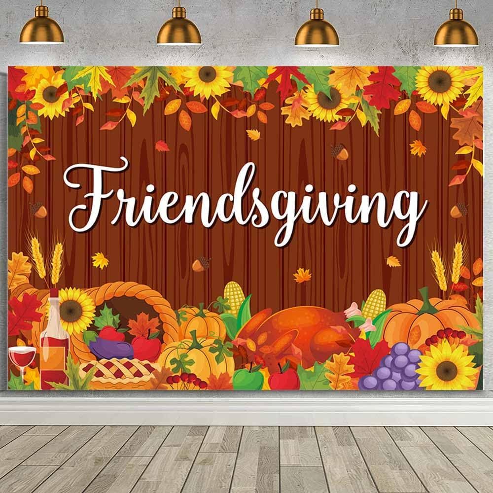 7x5ft Friendsgiving Backdrop Happy Friendsgiving Party Decorations ...