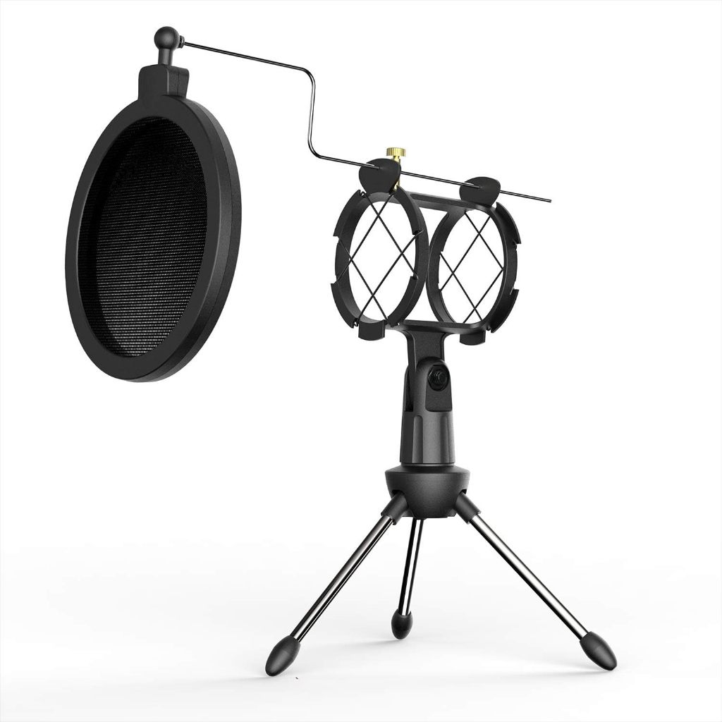 desktop Studio Condenser Mic Microphone Shock Mount with Wind Screen ...