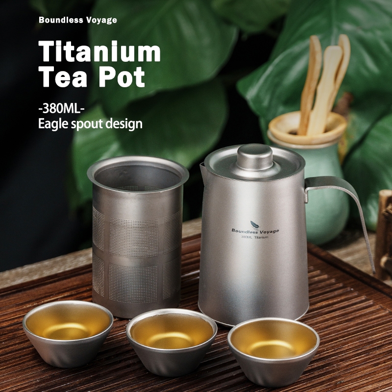 Boundless Voyage Titanium Tea Set Coffee Kettle Cups Outdoor Camping ...