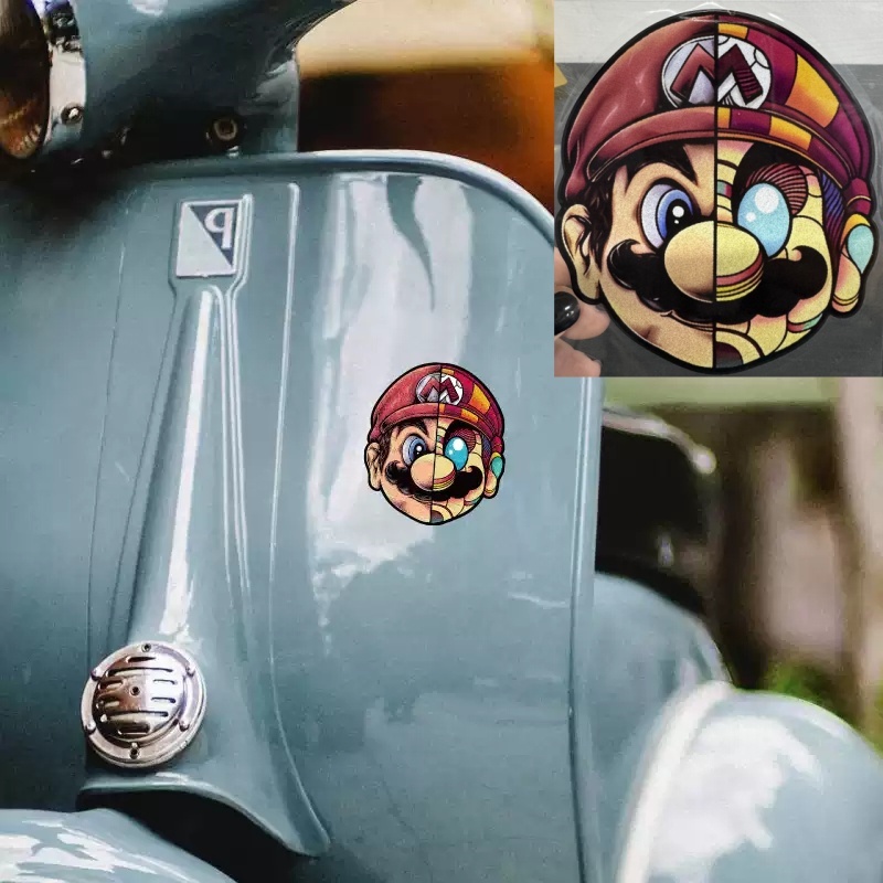 Super Mario Car Sticker Reflective Motorcycle Creative Car Auto ...