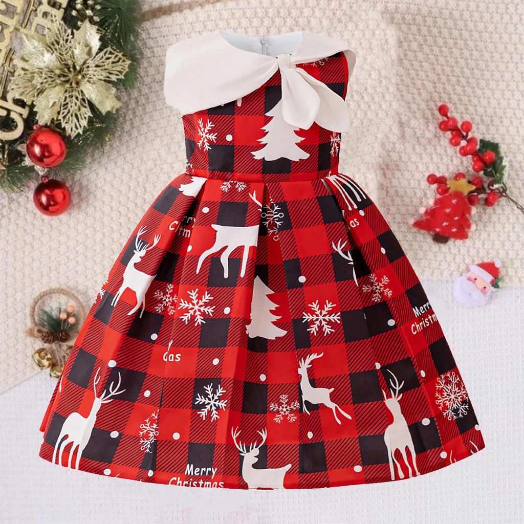 Christmas Dresses For Girls Red Plaid Evening Party Dress Childrens ...