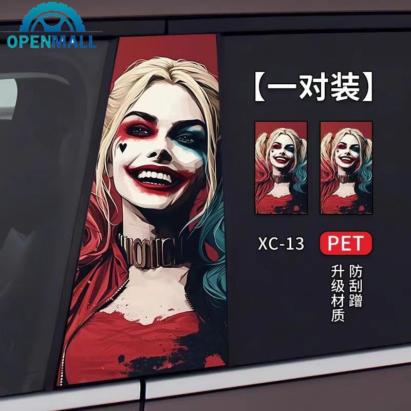 OM 1Pair Joker Car Stickers Jinx Decoration Personalized Modification ...