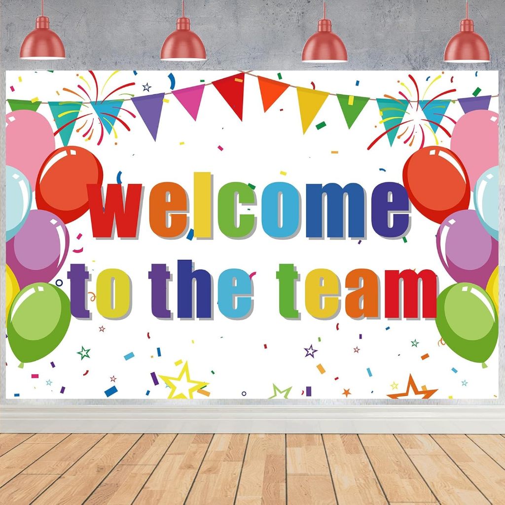 Welcome to The Team Photography Backdrop 5x3ft Colorful Welcome Banner ...