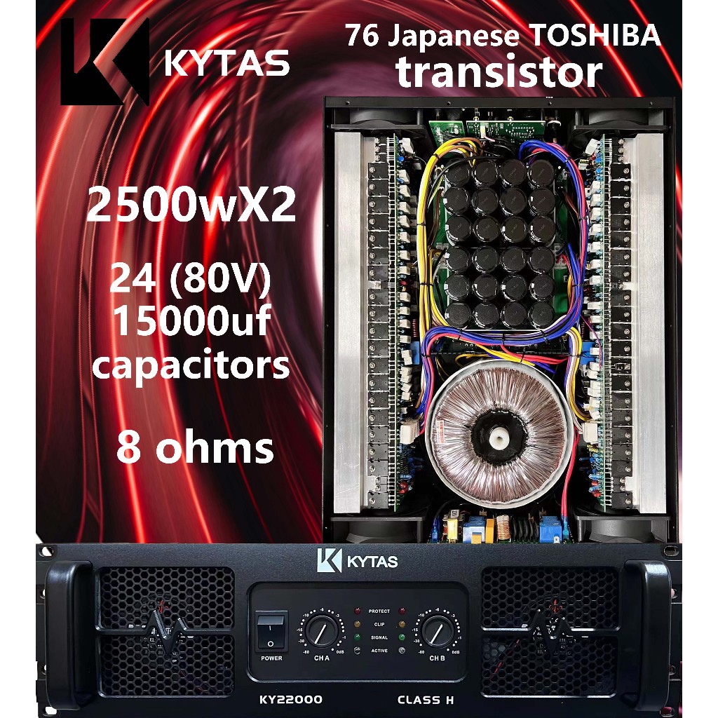 KYTAS 3U High power amplifier 2500W x 2 channels Professional stage ...