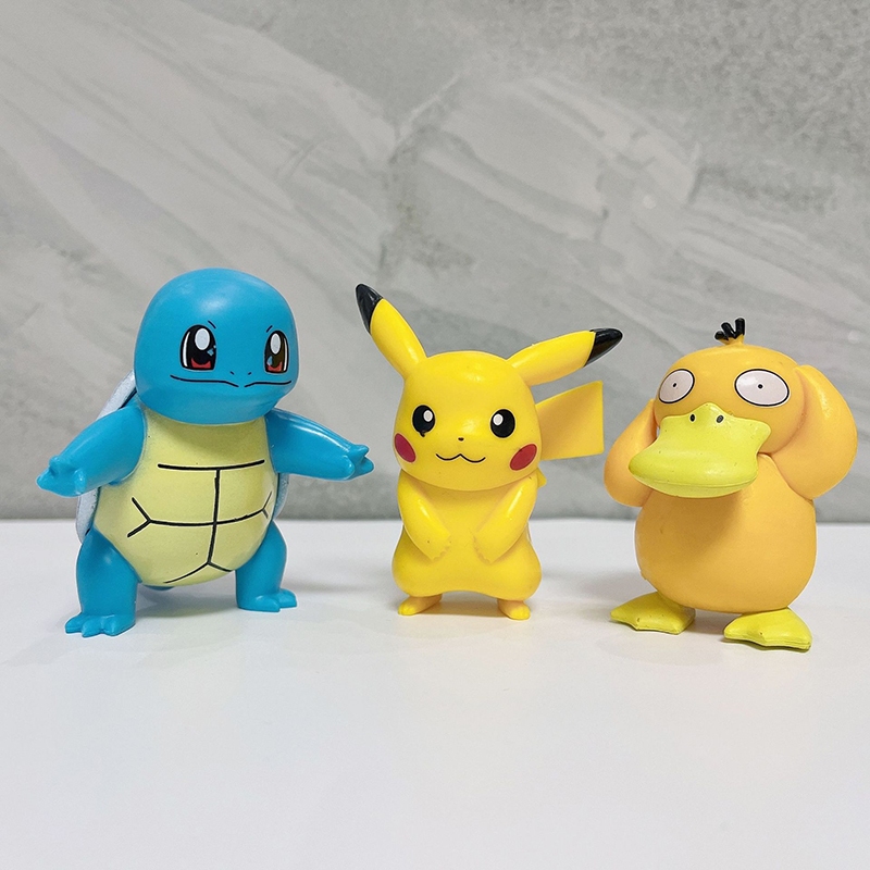 kawaii pokemon figure pikachu squirtle mini garage kits car ornament ...