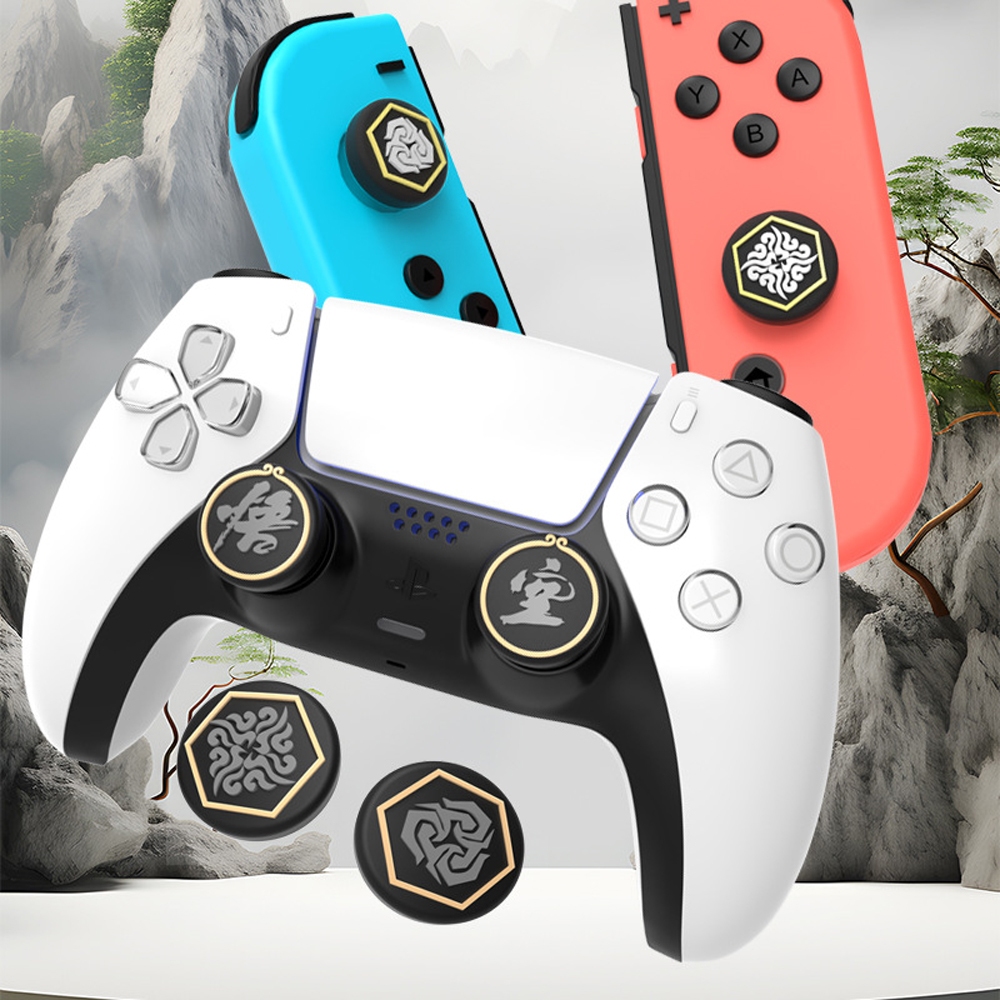 Black Myth: Wukong Pattern 4 PCS Thumb Grip Caps Soft Silicone Joystick ...