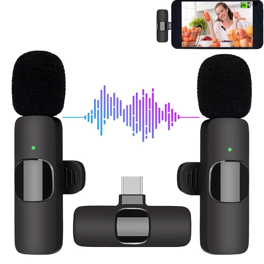 K9 Wireless Clip On Microphone For Audio/Video Recording Mini Portable ...