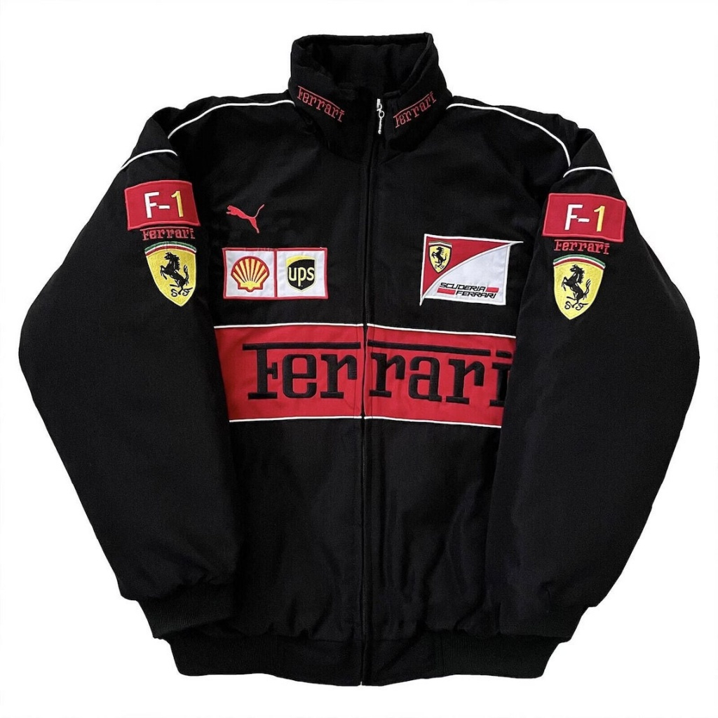 F1 Racing Jacket Long Sleeve Retro Motorcycle Ferrari Team Autumn And ...
