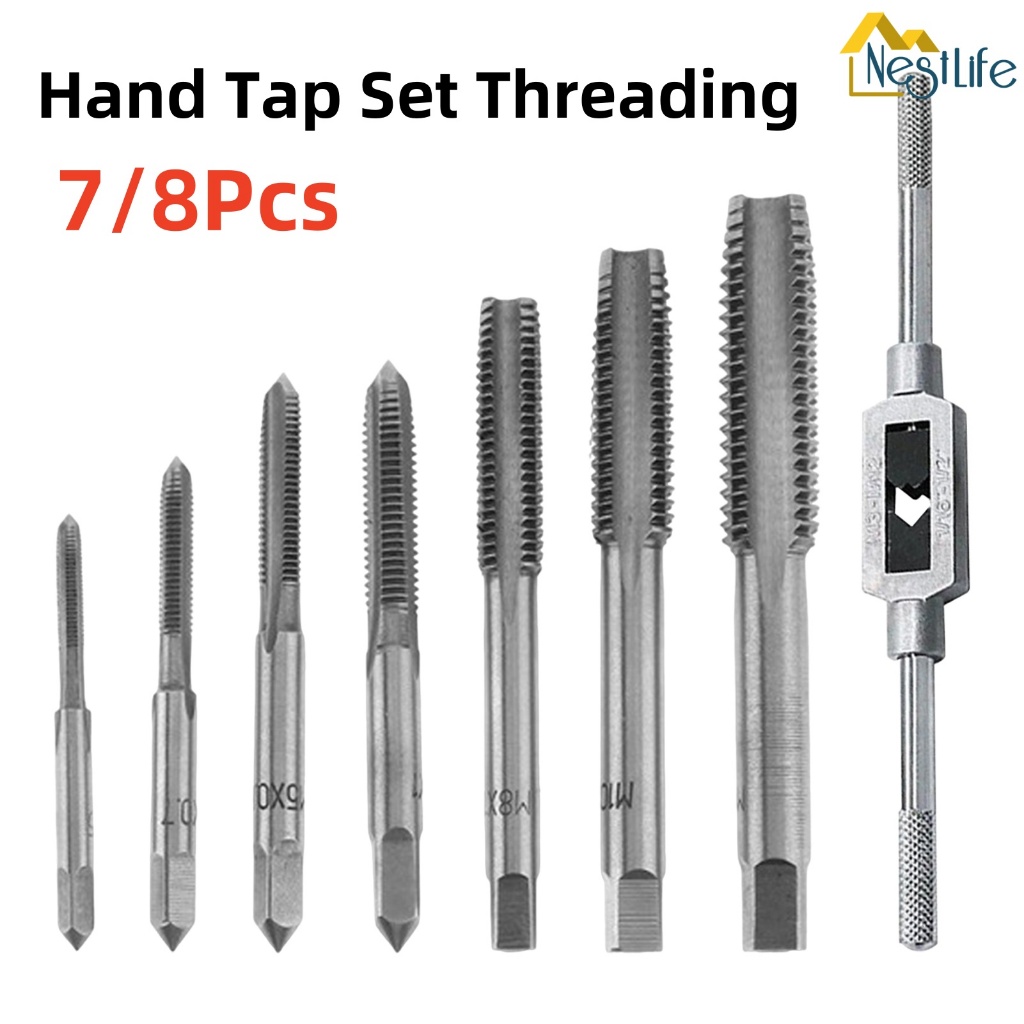 8pcs/7pcs Retreading Rethreading Tool Set Hand Tap Threading Hand Top ...