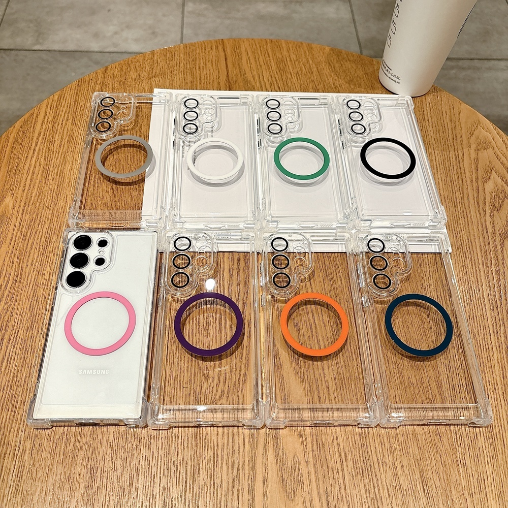 With Camera Protective Film Phone Case For Samsung Galaxy S24 S23 S22 S21 Ultra S24 Plus Airbag ...