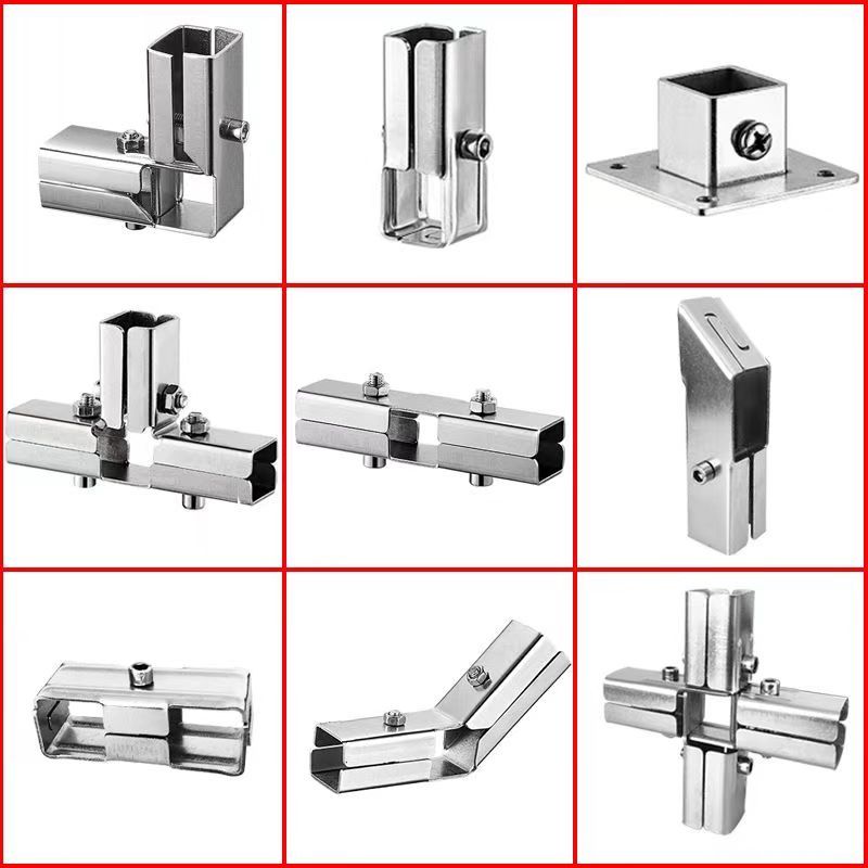 20/25/30mm Stainless Steel Square Tube Connector Two-Way Three-Way Four ...