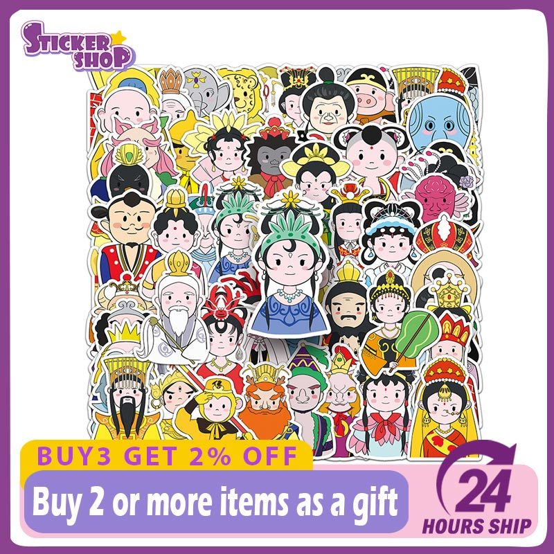 51PCS Journey To The West Cartoon Characters Sticker Chinese Famous ...