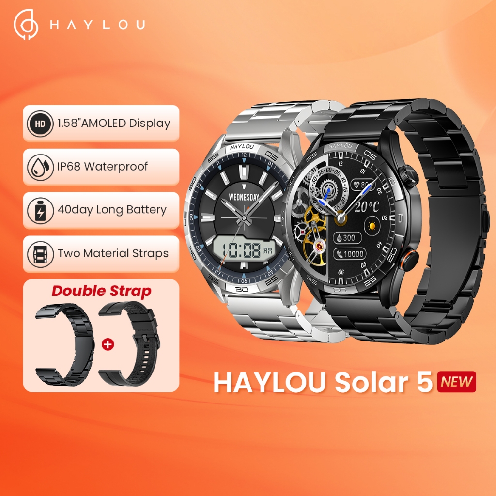 Haylou Solar 5 SmartWatch 1,58"AMOLED Display Advanced IP68 Waterproof ...