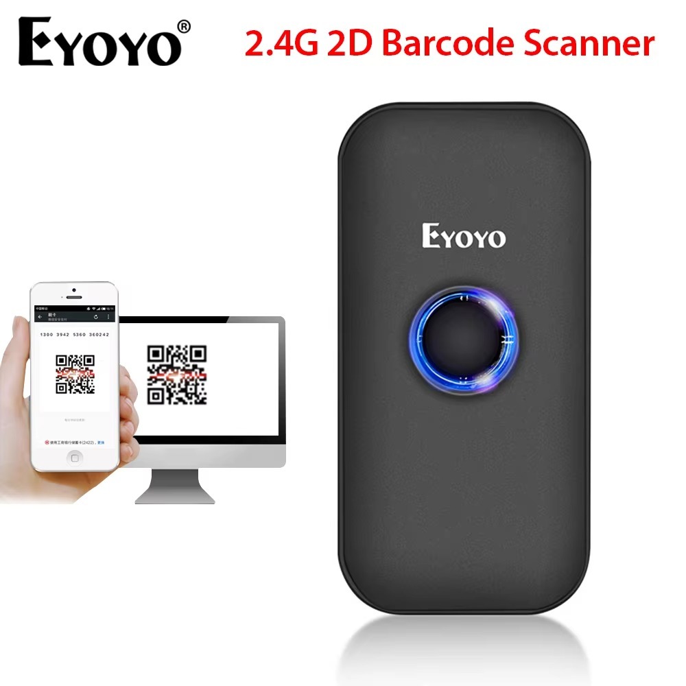 Eyoyo Mini 2D Bluetooth QR Image Scanner Portable 1D Barcode Reader ...