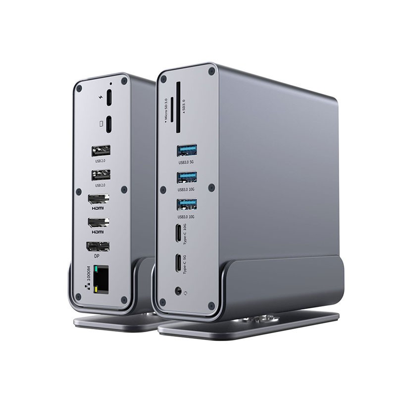 15in1 USB-C Docking Station USB 3.0 Dual HDMI 4K HDTV DisplayPort 7 USB ...