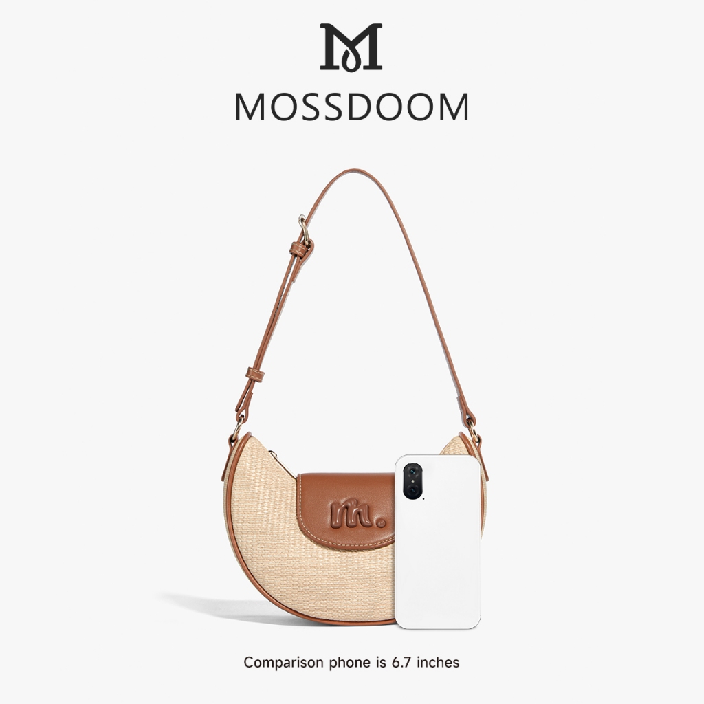 MOSSDOOM Women's Bag Charlene Bag Niche Woven Moon Underarm Shoulder ...