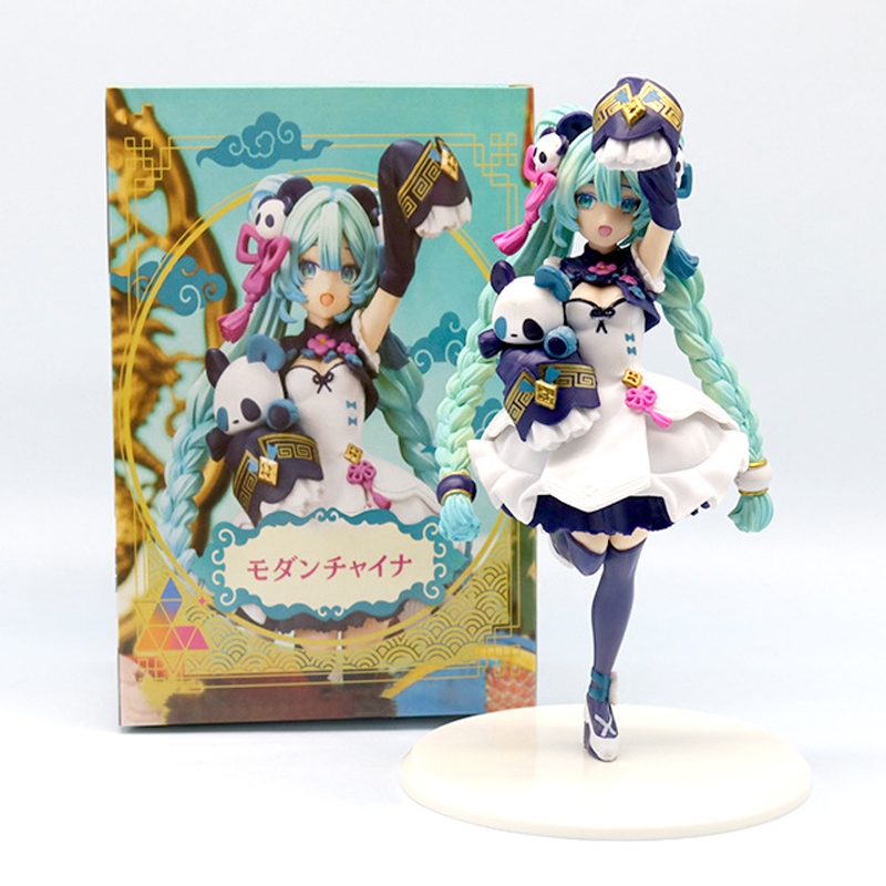 18cm New Anime Hatsune Miku Figure Panda National Wind Pvc Model ...