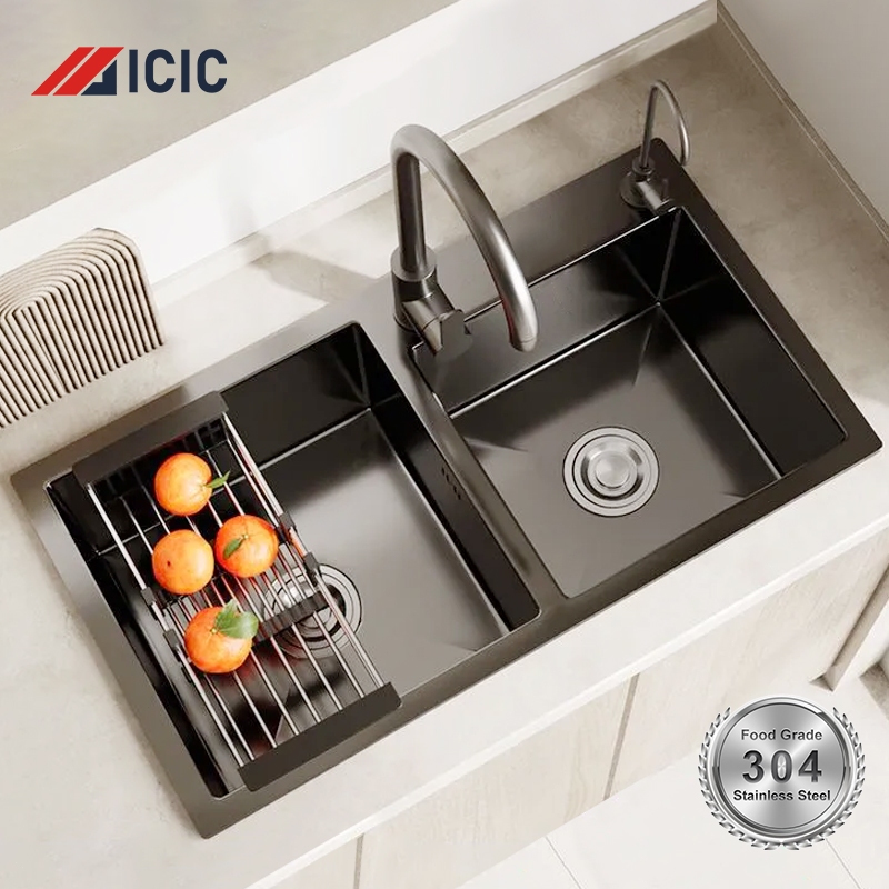 ICIC Kitchen Sink 304 Stainless Steel Black Nano Sink Single Sink ...