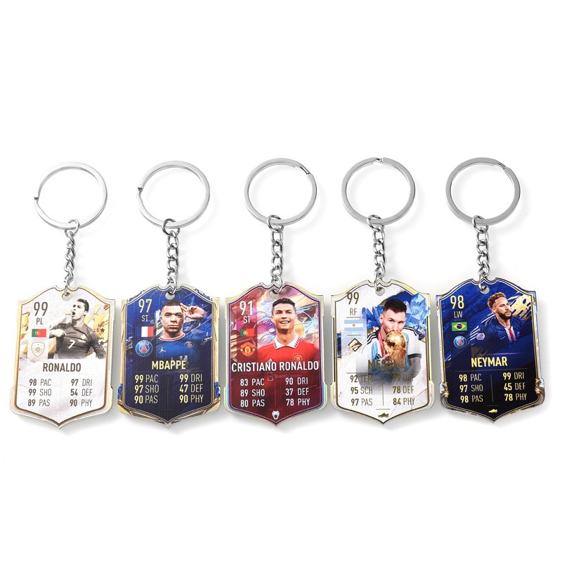 FIFA Trading Card Acrylic Keychain Messi Cristiano Ronaldo Pele ...