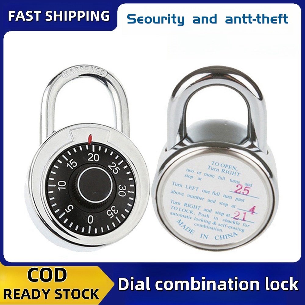 Rotary Padlock Digit Combination Code Lock Safe Dial Number Spot ...
