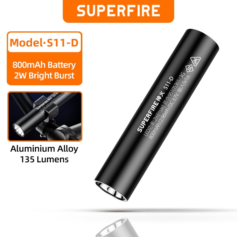 Superfire S11-D Mini Flashlight Built-in Rechargeable Battery Small ...