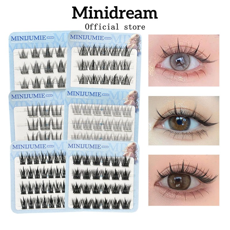 Minijumie Natural False Eyelashes Cat Elf Self-Adhesive Thick Curling ...