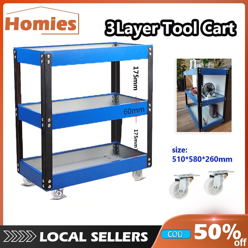 3Layer Tool Cart Trolley small Three-layer Hand Push Tool Cart Super ...