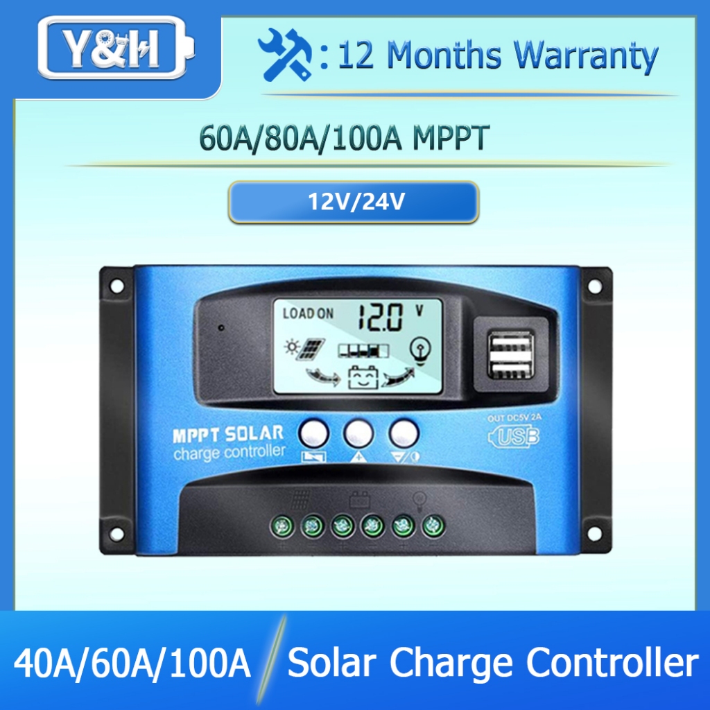 Y&H MPPT 40A/60A/100A 12V/24V Auto Focus Tracking Solar Panel Charge ...