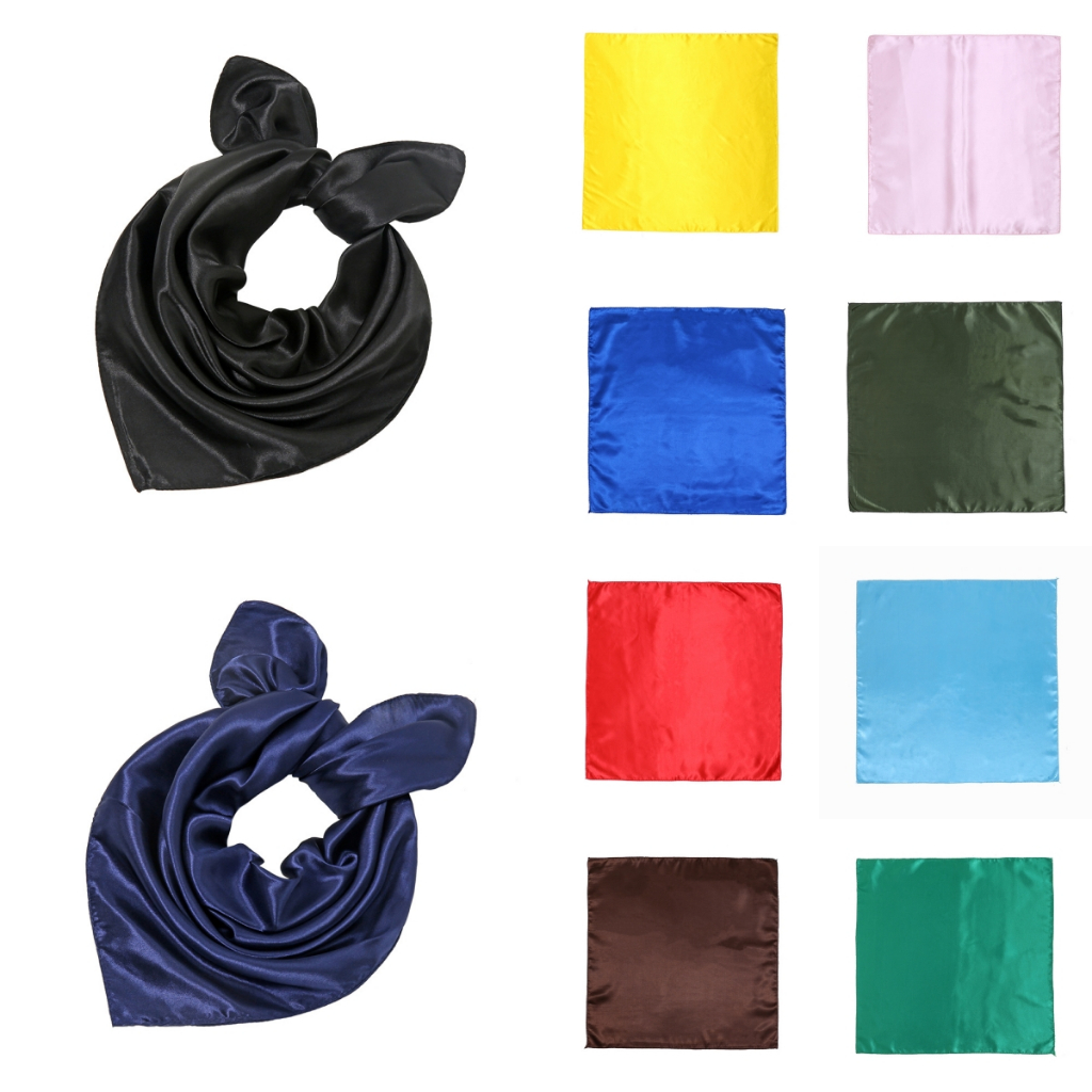 Solid Color Color Color Color Satin Square Scarf Professional Square ...